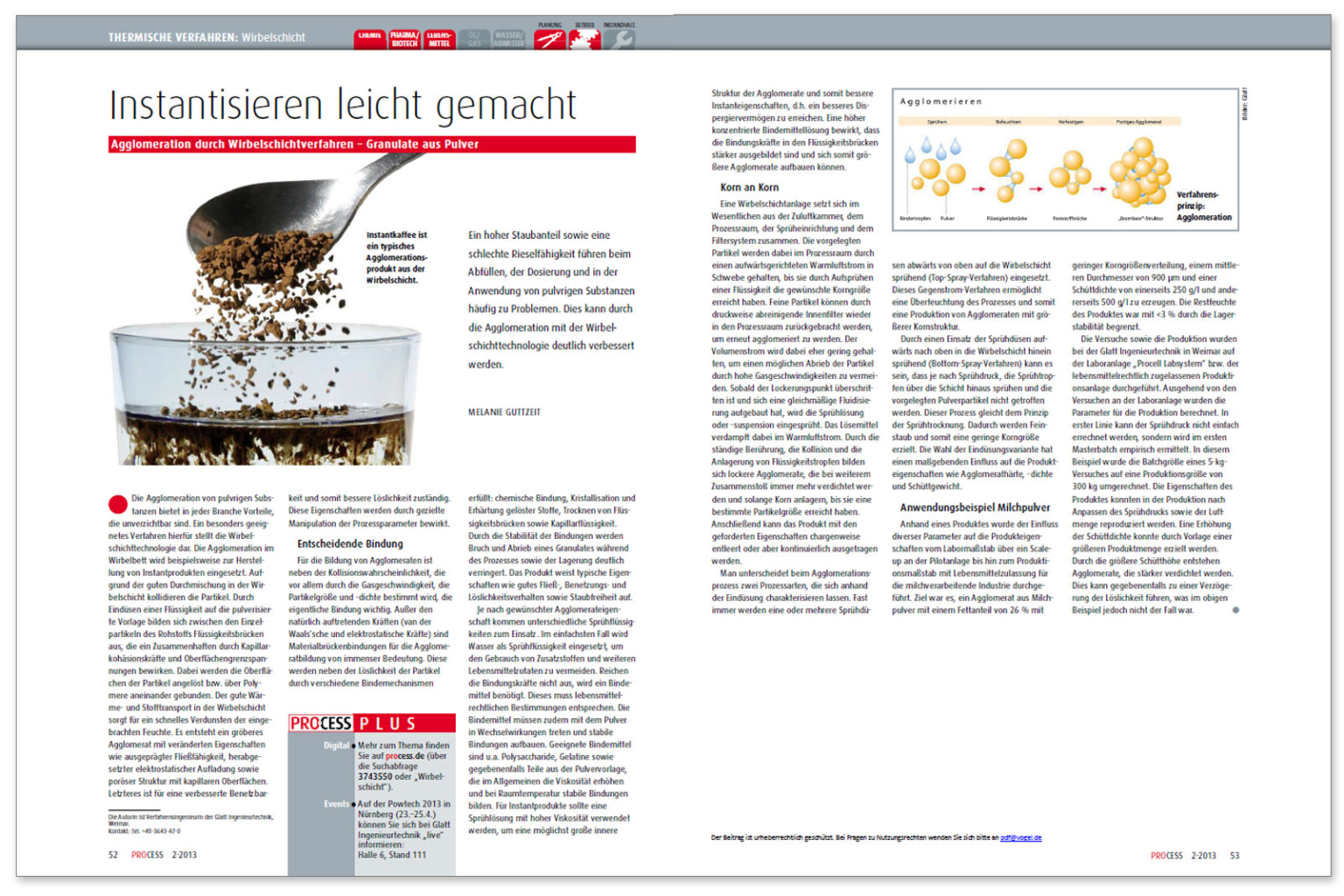 Spray Agglomeration for Products in Food, Feed & Fine Chemicals