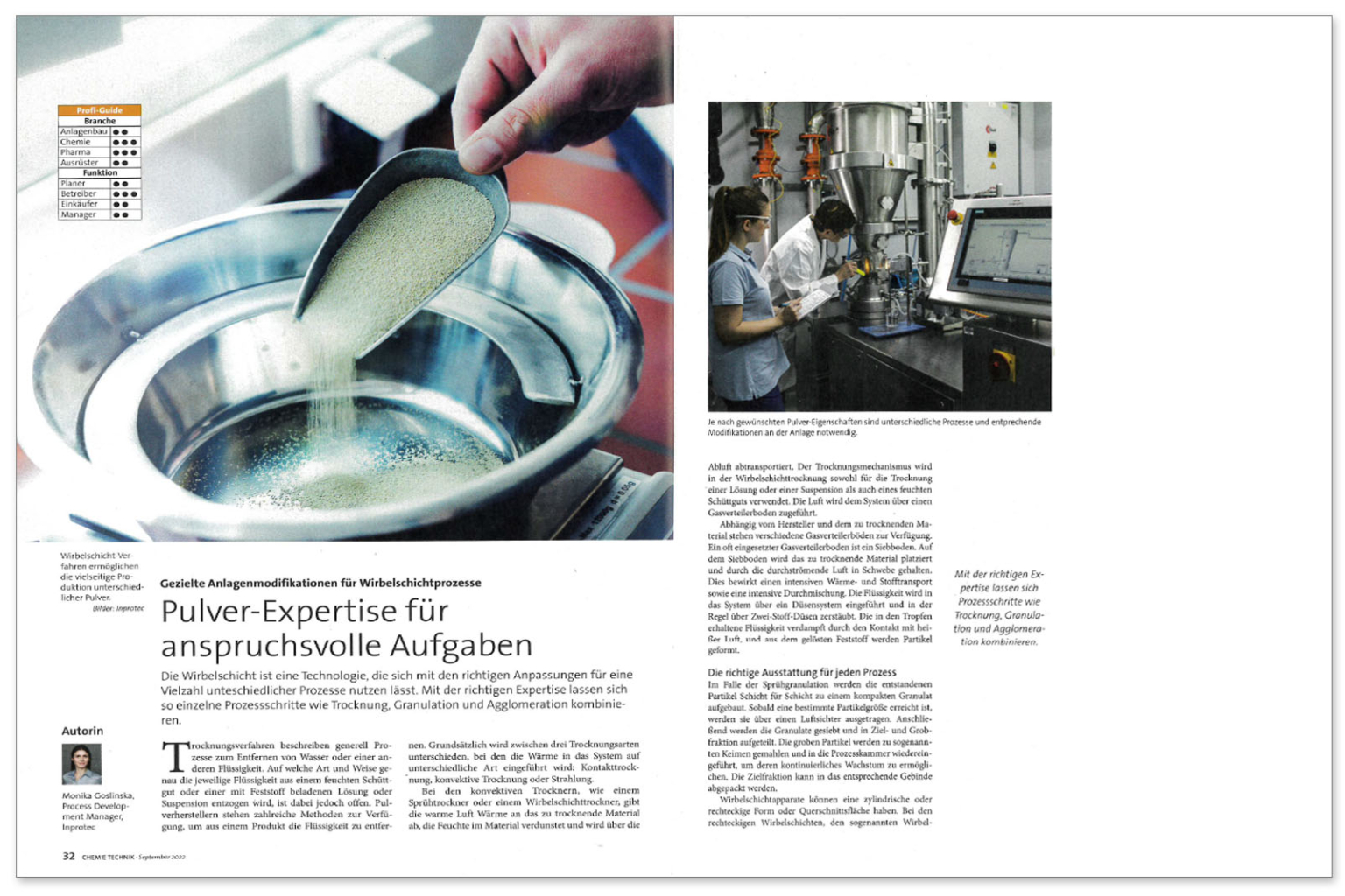 Glatt Wirbelschicht- und Strahlschichtanlagen - Food, Feed & Fine Chemicals