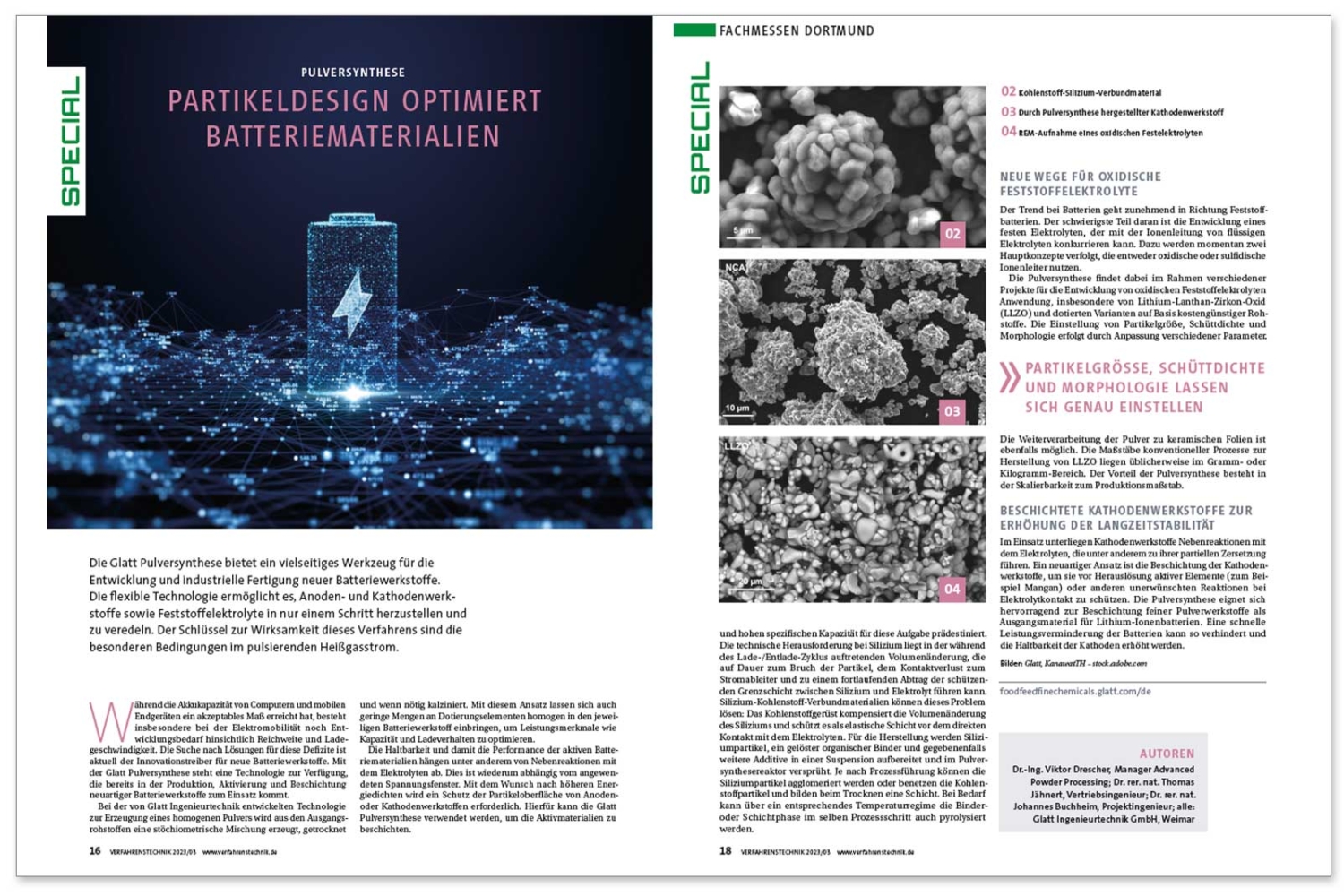 Pulversynthese - Partikeldesign optimiert Batteriematerialien